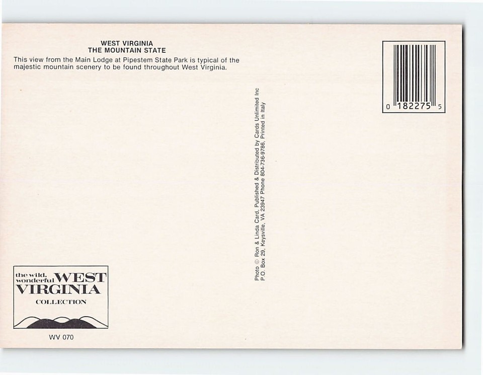 Postcard Scenic View Mountain State West Virginia USA | eBay