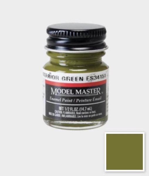 Testors Model Master Enamel Paint Interior Green 1/2 Oz 1715 Fs34151 ...