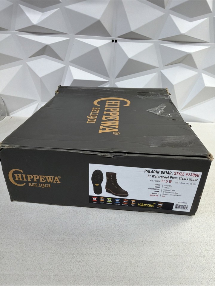 CHIPPEWA PALADIN BRIAR boots 73060- 8”waterproof Steel Logger Mens Size ...