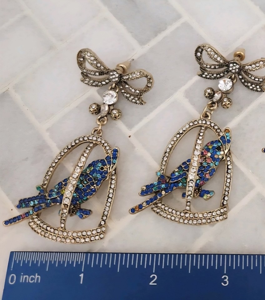 Heidi Daus Inspired Bird In Cage Earrings | eBay