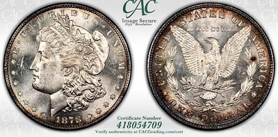 1878 8TF MORGAN SILVER DOLLAR CACG MS64 GREAT EYE APPEAL | eBay