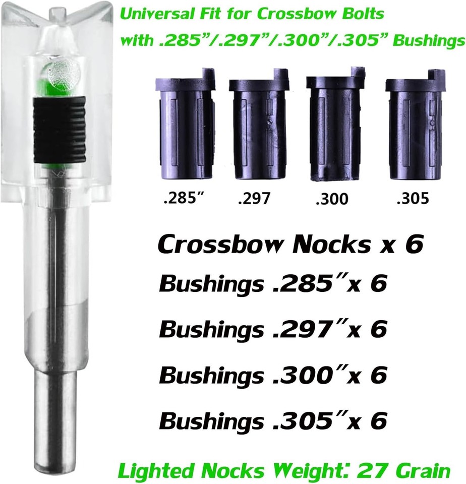 Crossbow Lighted Nocks 6/3 Pack Fit .285”-.305” Bolts | Bright LED On ...
