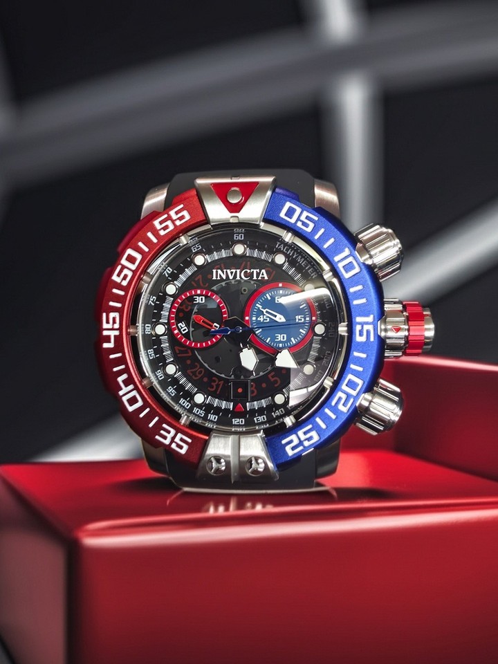 Invicta Watch Generation III Sea Hunter Swiss Ronda z50 57mm red blue ...