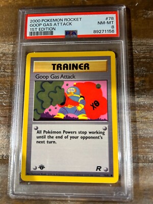Pokemon 2000 Rocket Trainer GOOP GAS ATTACK 1ST Edition #78 PSA 8 RARE ...