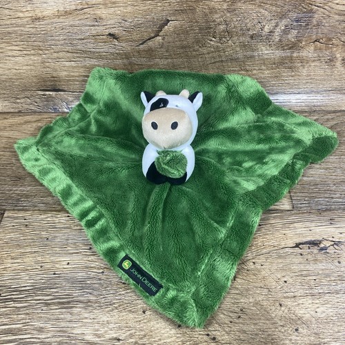 John Deere Baby Lovey Security Blanket Green Cow Hugging Plush Doll ...