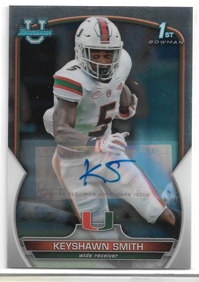 2022 BOWMAN U CHROME AUTO KEYSHAWN SMITH 1ST #55 MIAMI U (B) | eBay
