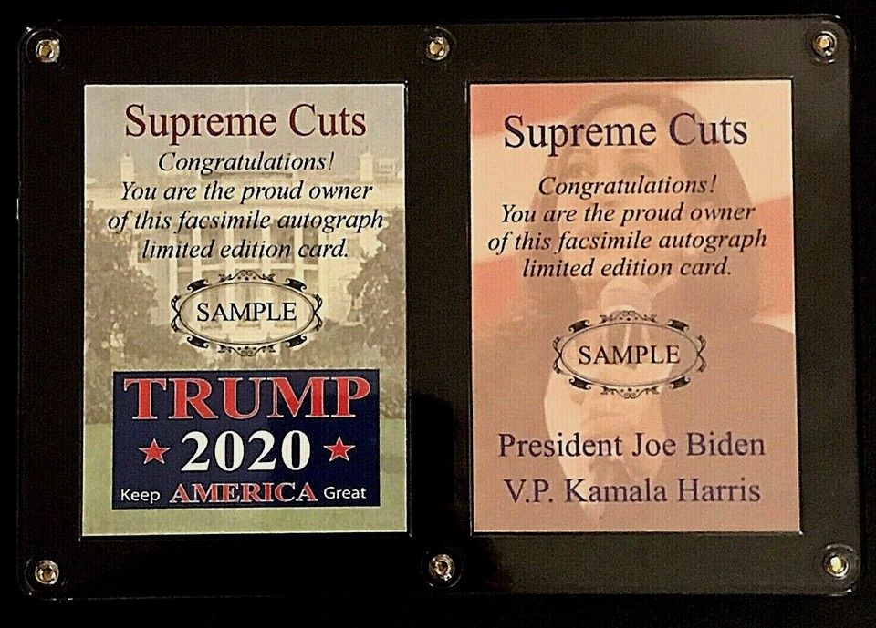 Joe Biden & Donald Trump Supreme Cuts Cards in 2 Card Holder | eBay