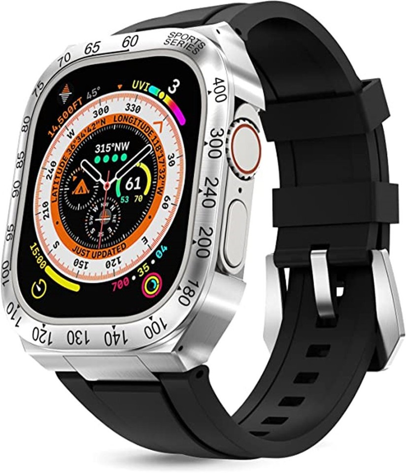 for Apple Watch Ultra 49mm 316L Stainless Steel Mod Kit Set Cas Band ...