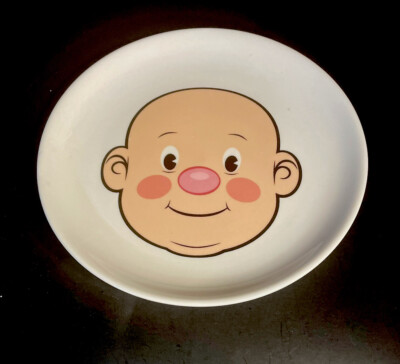 Food Face Fred Plays With His Food Ceramic White Plate 8" No Chips Or ...