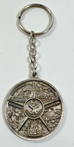 Vintage Walt Disney World Keychain Metal Coin Medallion 5 Parks ...
