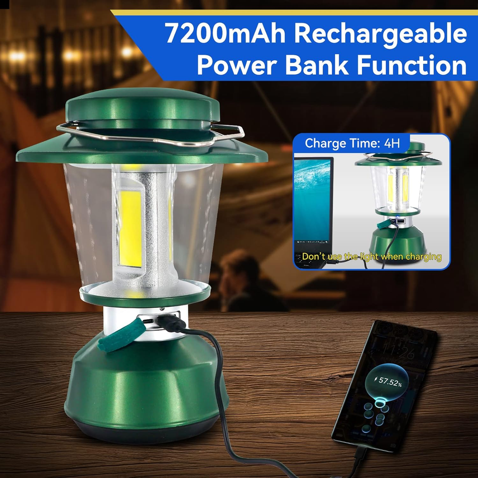 Super Bright 7500 Lumen Rechargeable Camping Lantern with Power Bank ...