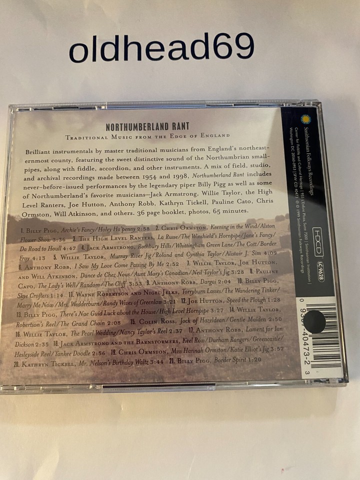 Northumberland Rant by Northumberland Rant / Various (CD, 1999) Very ...