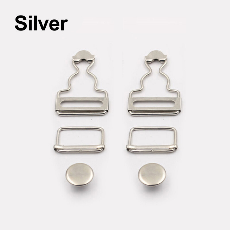 2Pcs Jean Pants Dungaree Fasteners Overall Clip Suspender Buckles ...