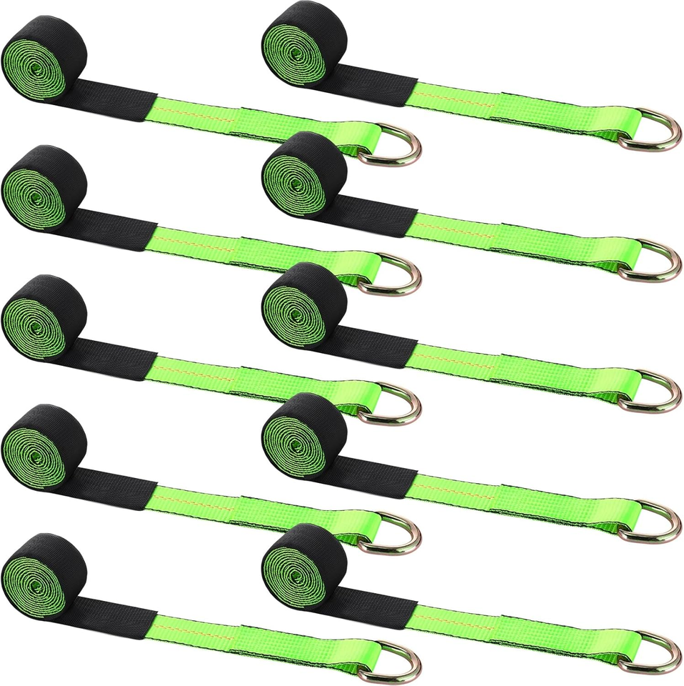 12 Pack Tow Truck Straps Lasso Wheel Lift Straps Lasso Tow Strap with D ...