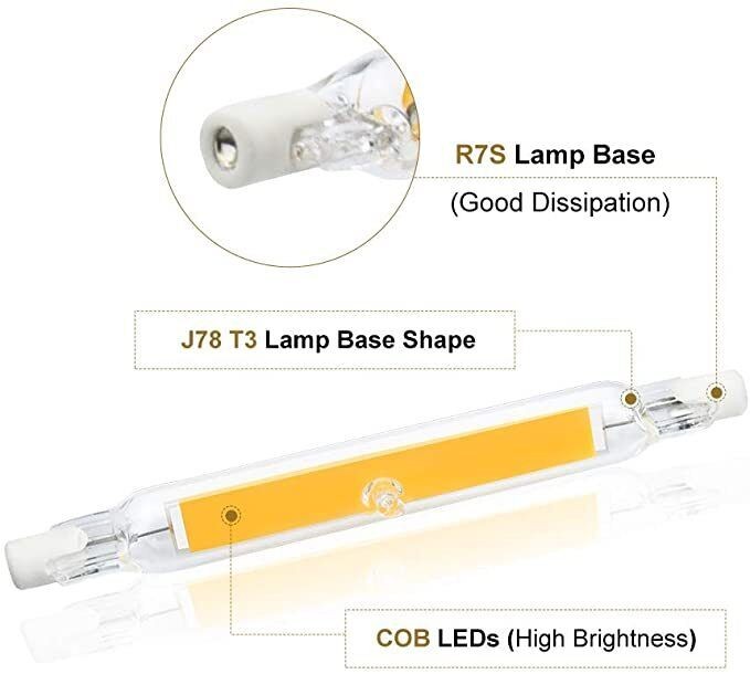 R7S LED Bulb 118mm 20W Double Ended T3 Daylight 6000K For Work Light ...