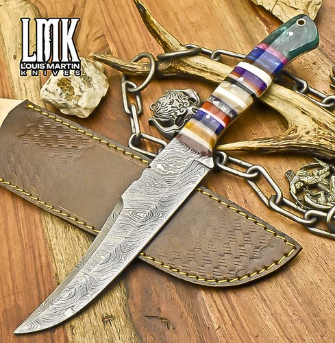 LMK Hand Crafted Full Tang Knife Twist Damascus Corain Sports Best ...