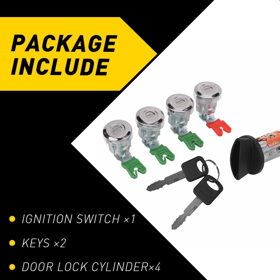 Ignition Cylinder & 4 Door Lock Set Fit Ford Econoline Van E150 E250 ...