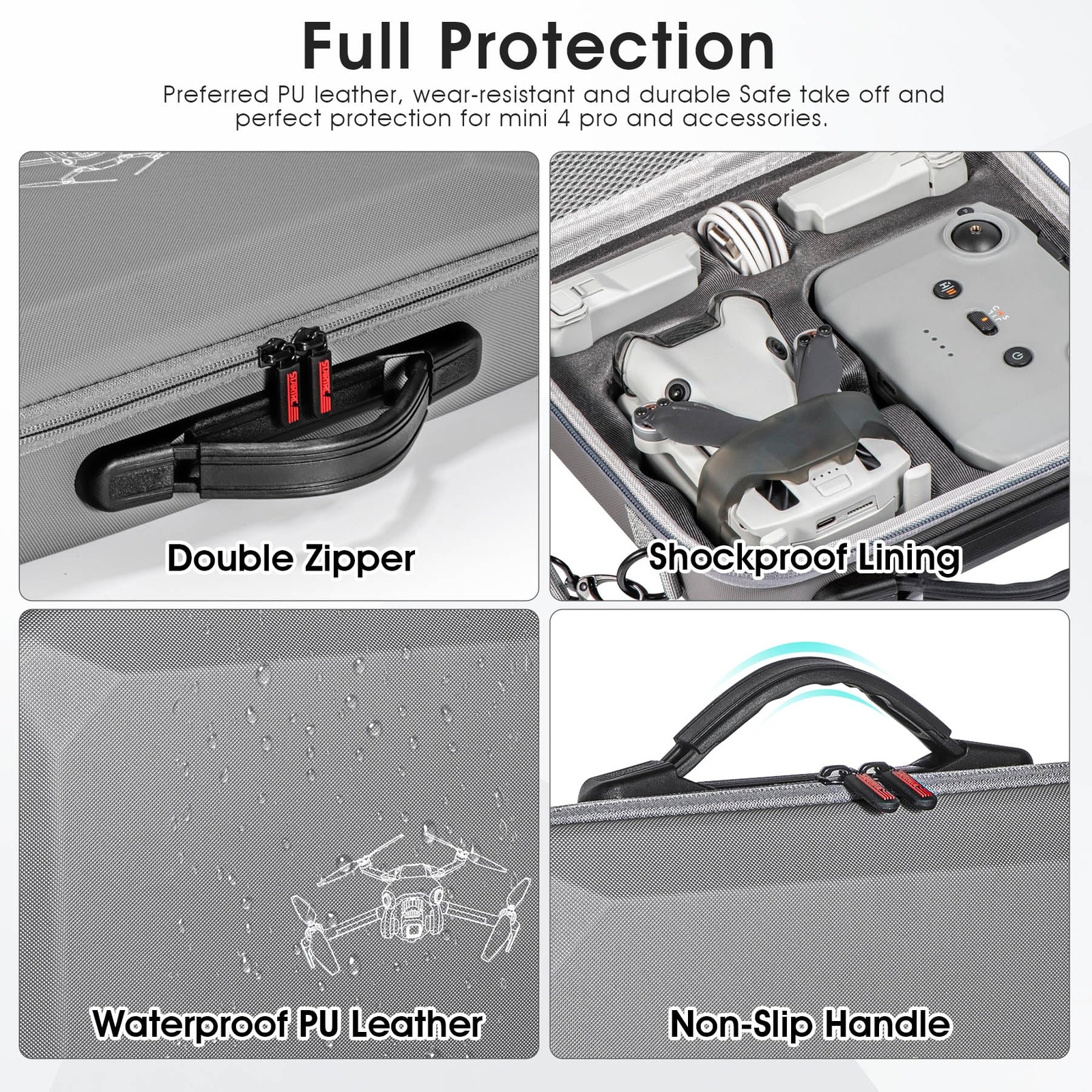 Carrying Case for DJI Mini 4 Pro Suitcase DJI RC-N2 Waterproof Shoulder ...