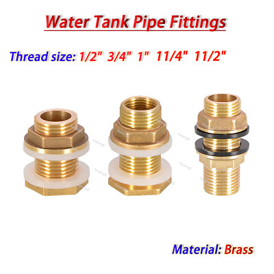 Brass 1/2" -11/2" Male/Female Thread Water Tank Connector Water Tower ...