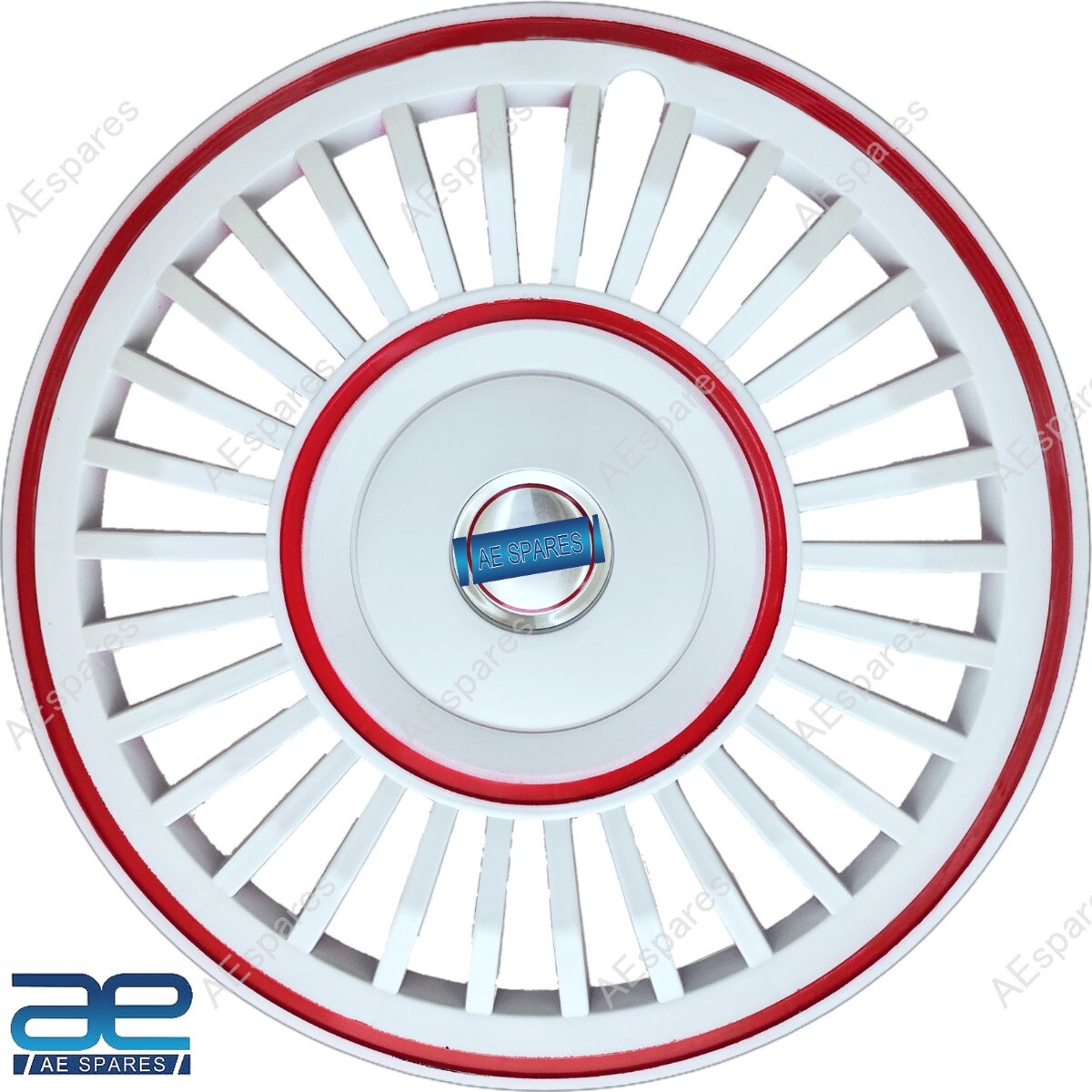 4 Pcs New Wheel Hub Caps Cover Plastic White Red 13-14" For Cars ...