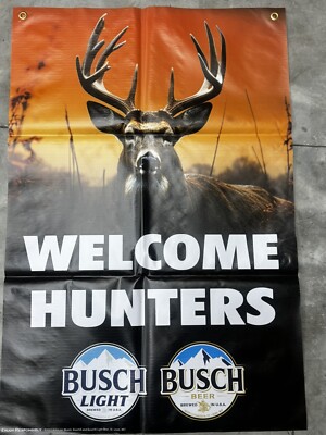 🆕 Busch, Busch Light, Beer, Welcome Hunters , Garage, Man Cave Banner 2 ...