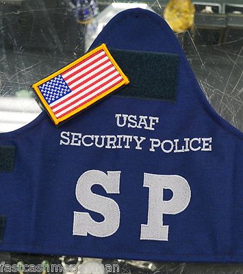 USAF SECURITY POLICE BLUE ARMBAND BRASSARD & US COLOR FLAG AIR FORCE PD ...