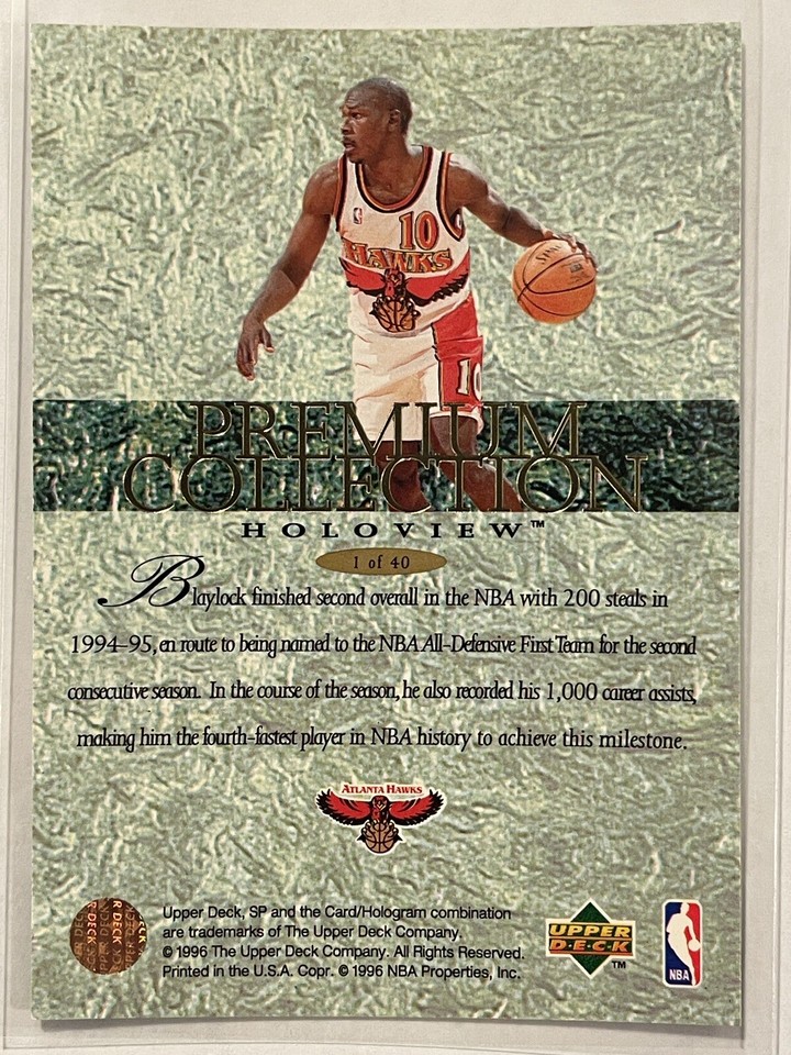 1995-96 Upper Deck SP Mookie Blaylock Premium Collection Holoview ...