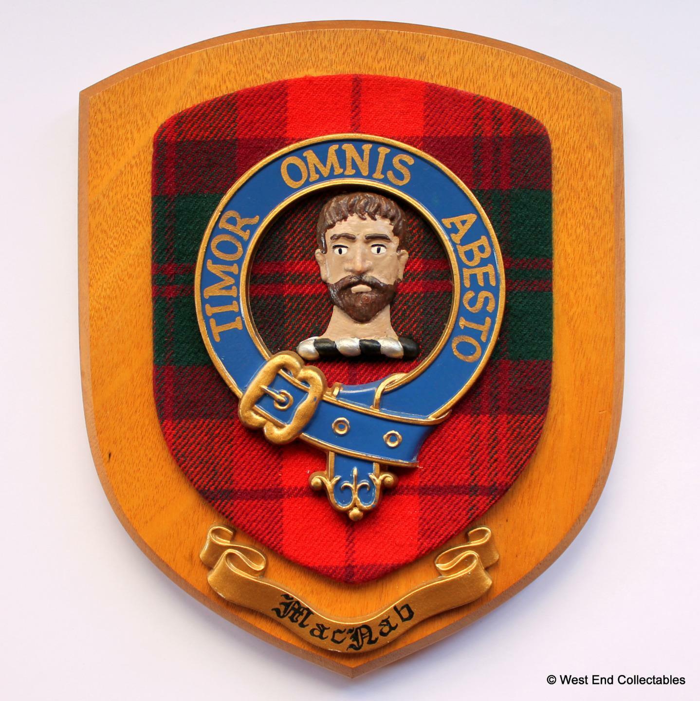 Old Clan MACNAB Family Wall Plaque Shield Coat of Arms Crest Wedding ...