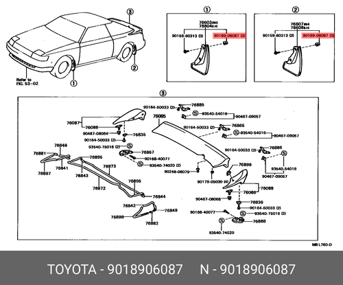 Genuine OE clip plastic, 9018906087 for TOYOTA 90189-06087 | eBay.de
