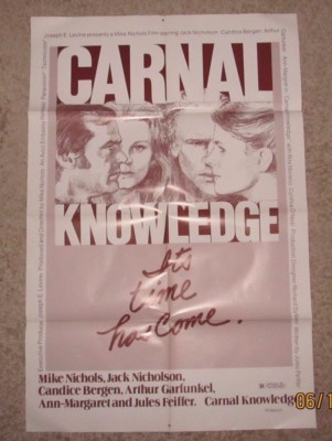 CARNAL KNOWLEDGE ORIGINAL FOLDED MOVIE POSTER R-78 JACK NICHOLSON ANN ...