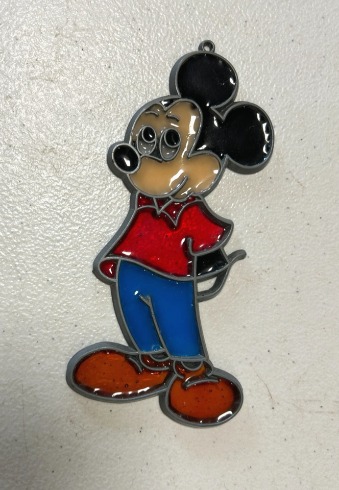 Vintage Sun Catcher-Stained Glass: Mickey Mouse | eBay