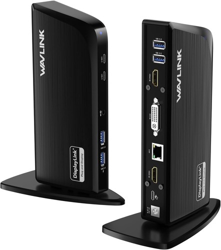 WAVLINK DisplayLink Docking Station 13-In-1 USB C Laptop Dock, Triple ...