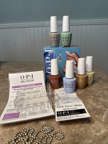 OPI GelColor GEL NAILS Add-On Kit #2 6 Piece Set YOUR WAY Spring Lot of ...