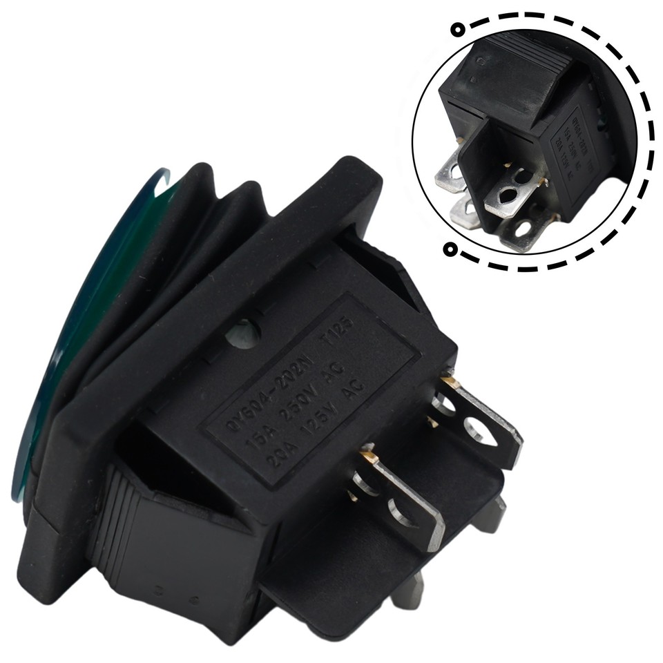 DPST 16A 250VAC Rocker Switch 30*24mm Heavy Duty Waterproof Accessories ...