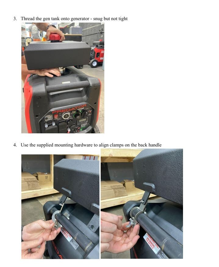 Predator Generator gas tank extended run time kit auxiliary fuel tank ...