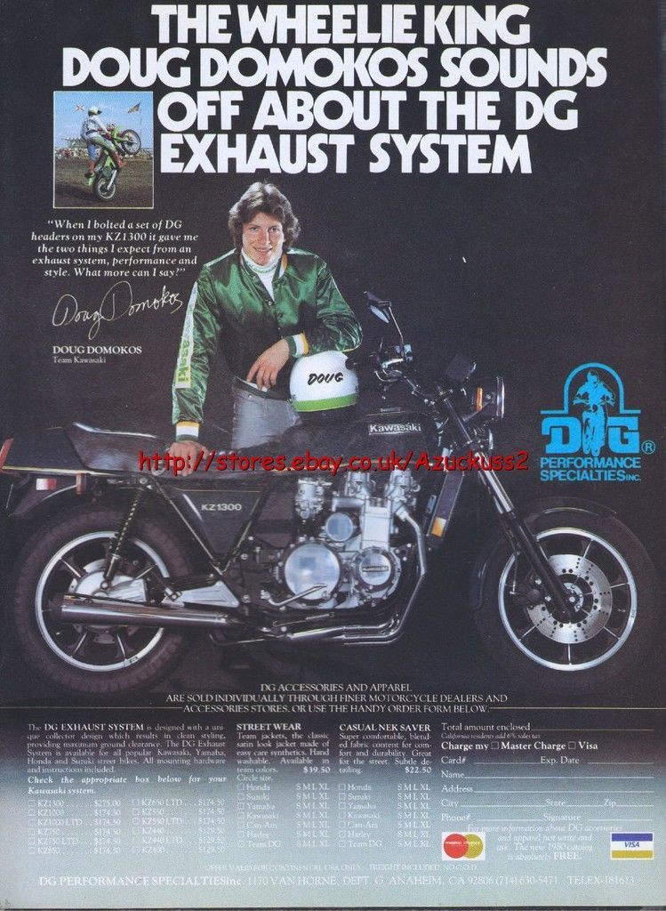 DG Doug Domokos Motorcycle 1980 Magazine Advert #1027 | eBay