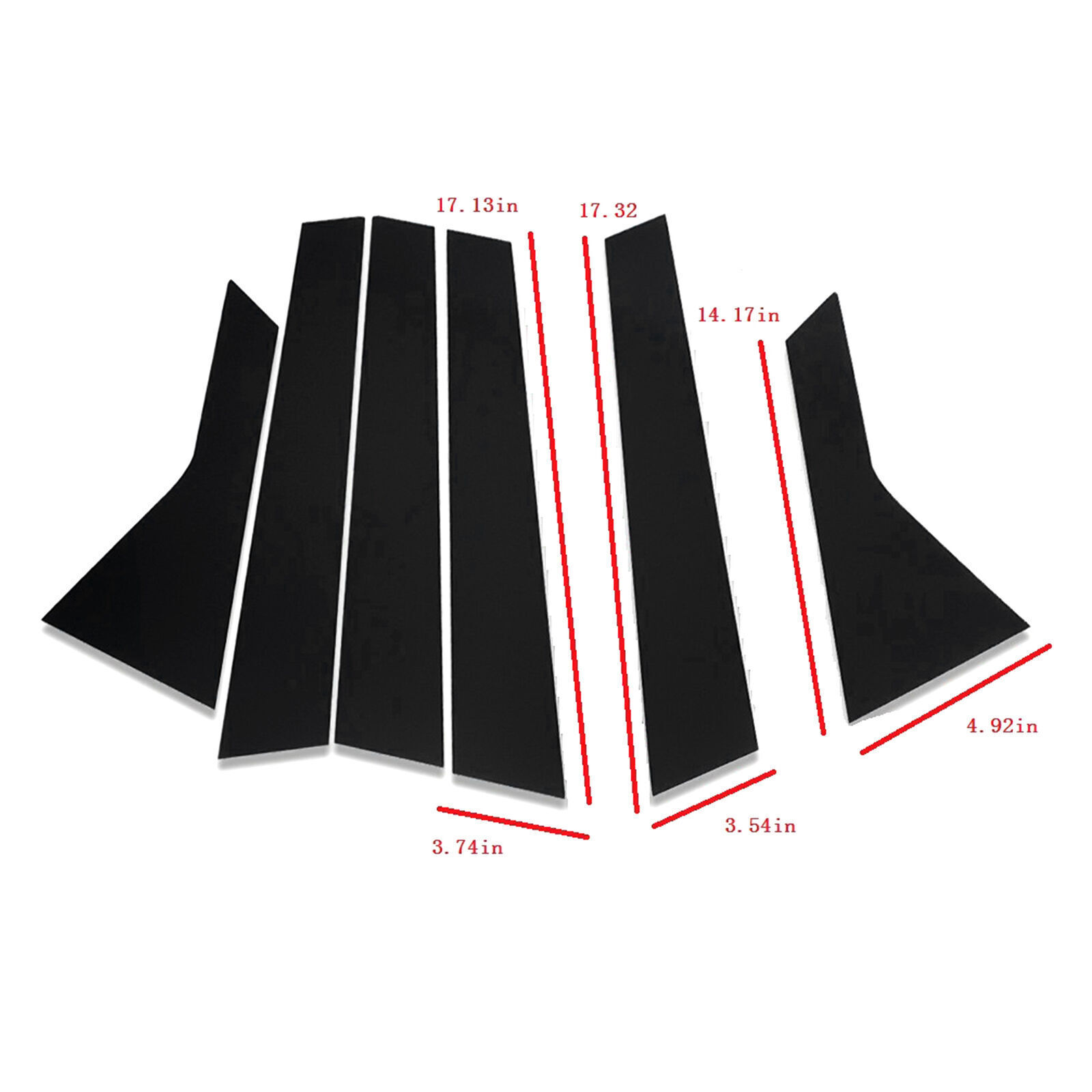 6Pcs For Porsche Macan 2014-2022 Black Car Window Moulding B.C Pillar ...