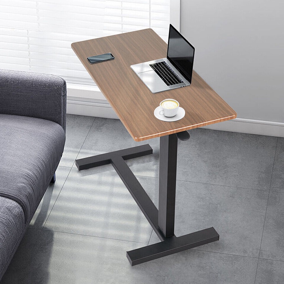 Large Liftable Rolling C-Shape Laptop Table Coffee Desk Slide Under ...