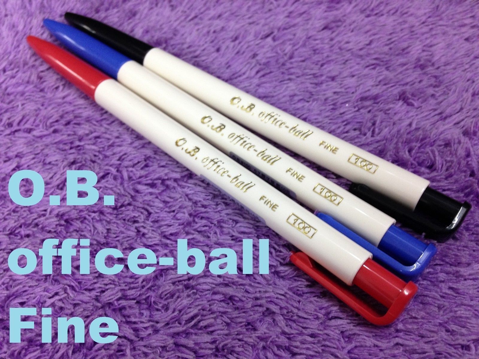 O.B. Office Ball Pens 0.7 mm FINE Black Blue Red CHOOSE YOUR COLORS ...