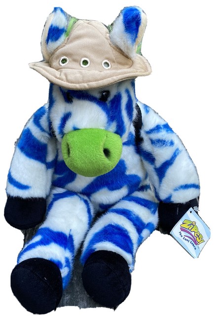 Zany Brainy Zipes The Safari Zebra Plush Stuffed Animal Toy 20" Tall ...