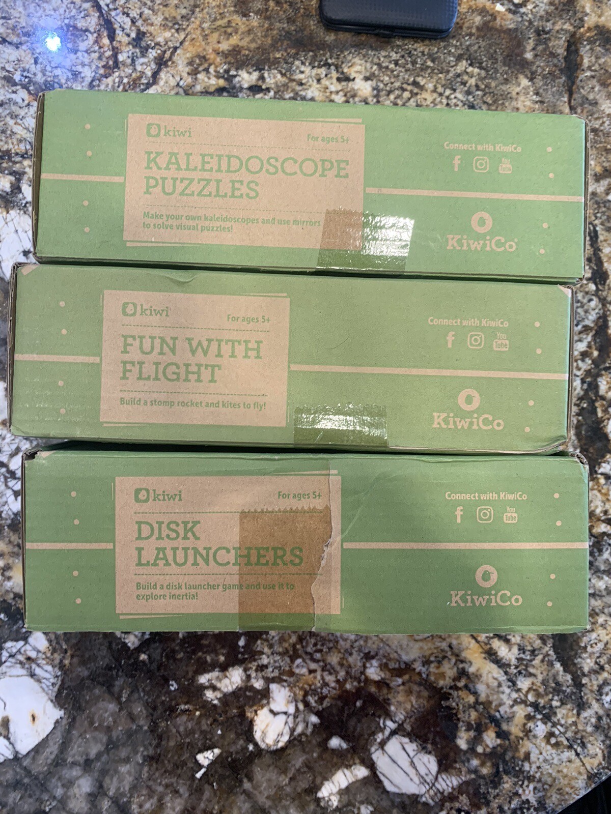 New and Sealed Lot Of 3 KiwiCo crates! Kaleidoscope, Fun W Flight, Disk ...