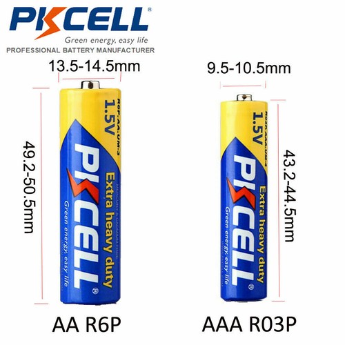 50 AA + 50 AAA Carbon-Zinc AA/AAA Batteries R03P R6P EN91 EN92 UM3 UM4 ...