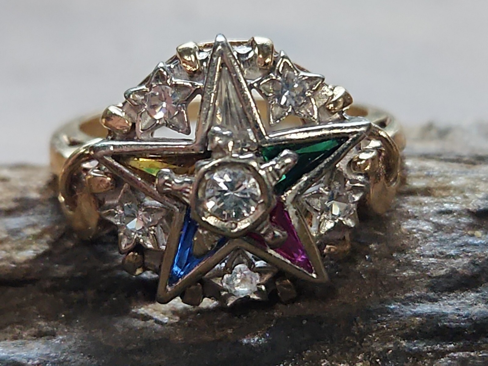 Seraphim 10k solid gold five pointed star natural dia… - Gem