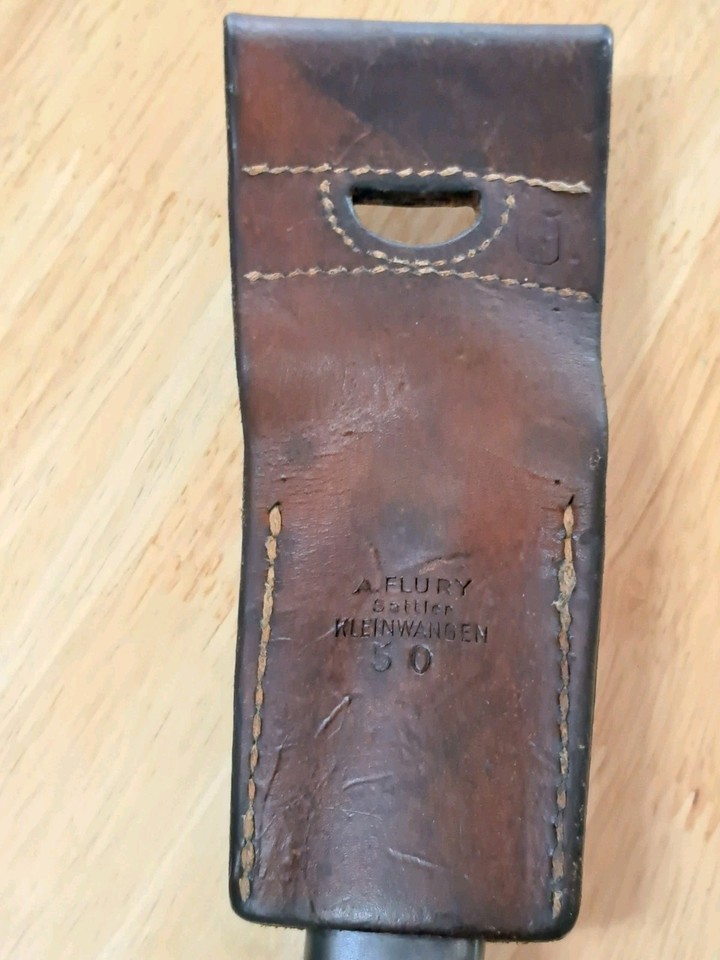 Swiss Bayonet Knife M1918 Schmidt-Rubin NEUHAUSEN SIG Frog Pouch Belt ...