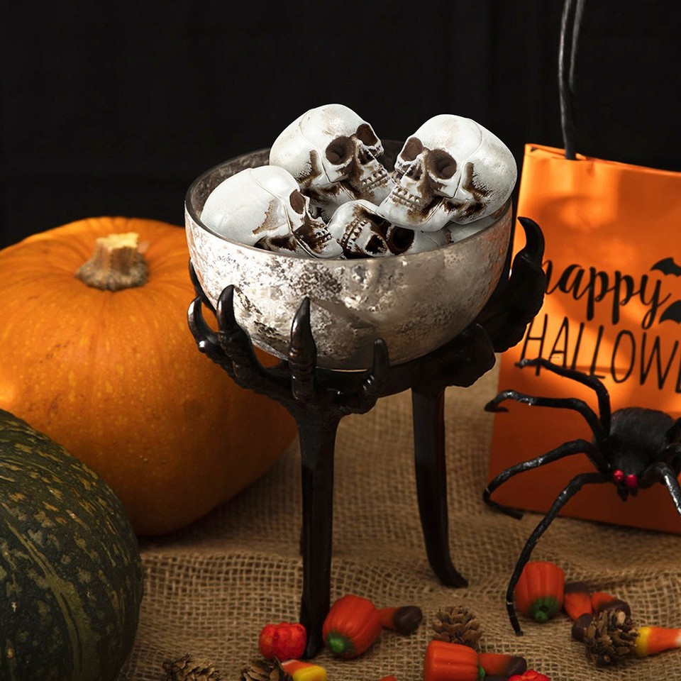 8Pcs Halloween Decor Small Plastic Skeleton Plastic Small Skulls Skull ...