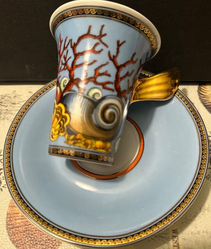 Versace LA MER Cup saucer set Coffee espresso tea Vintage Estate Sale ...
