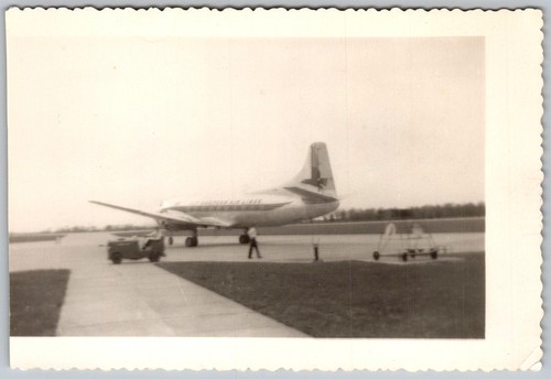 Vtg B&W Snapshot American Airlines Convair Prop Plane Cincinnati ...