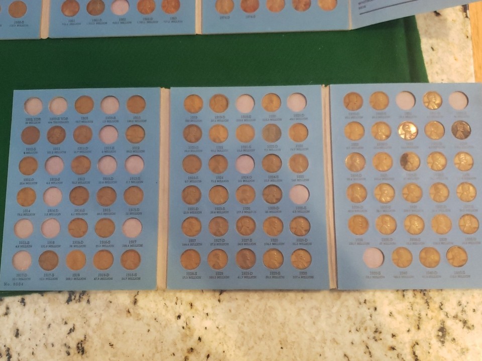 Lincoln Wheat Cent Collection in Whitman Book No. 1 &2Coins 1909-1940 ...