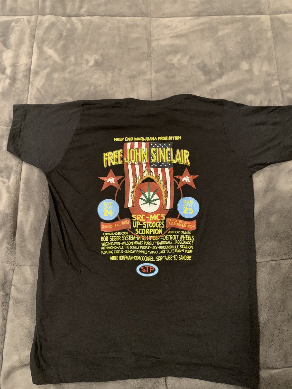 Vintage 70s John Sinclair Freedom Rally John Lennon Yoko Ono MC5 T ...