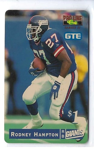 1995 Classic Pro Line GTE $1 Phone Card Rodney Hampton - New York ...